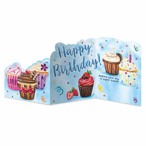 Tri Fold Birthday Card - Cupcake